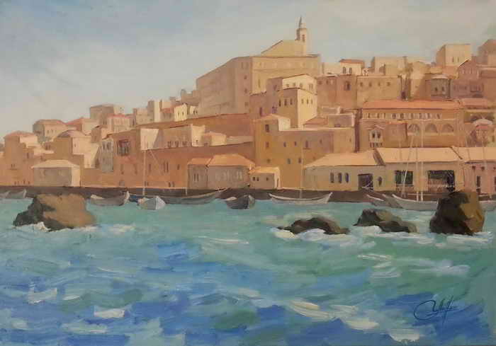 Beautifull view from the sea to old city of Jaffa and Jaffa port – The ...