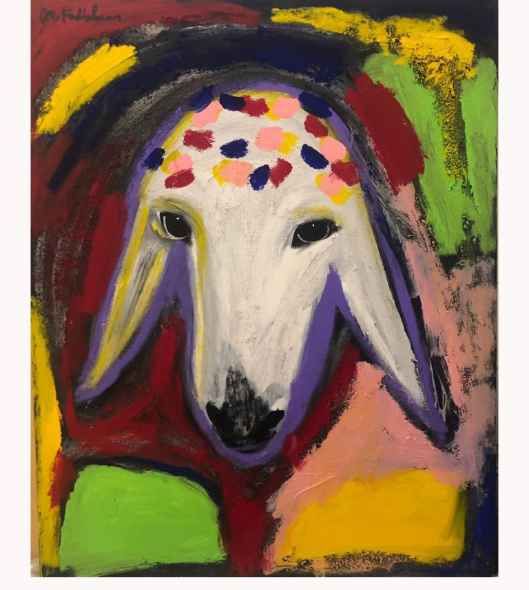 Painting of a lamb by Menashe Kadishman the Israeli artist #001 – The ...