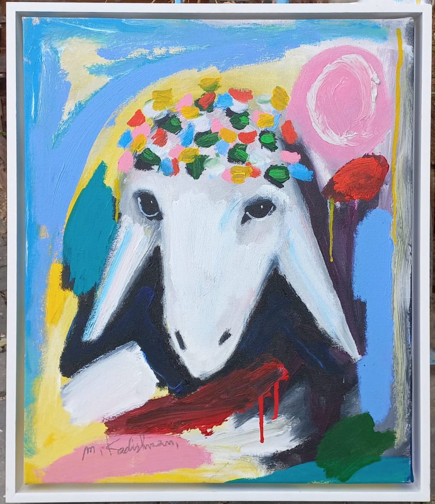 Painting of a lamb by Menashe Kadishman the Israeli artist #020 – The ...